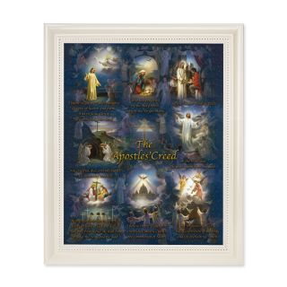 Apostles' Creed Screenprint Framed Artwork with White Pearlescent Fram ...