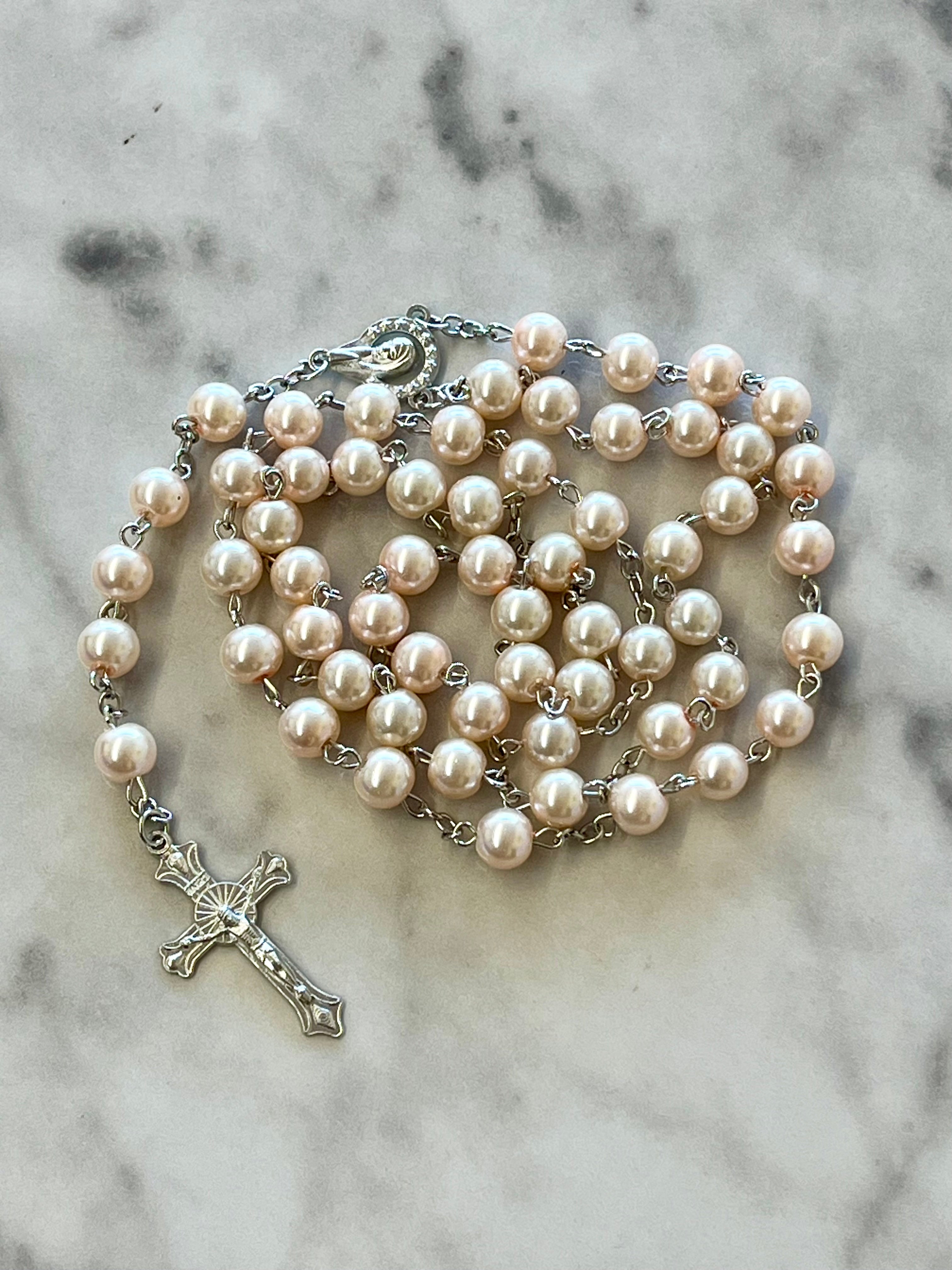Peach Acrylic Rosary – Discount Catholic Store