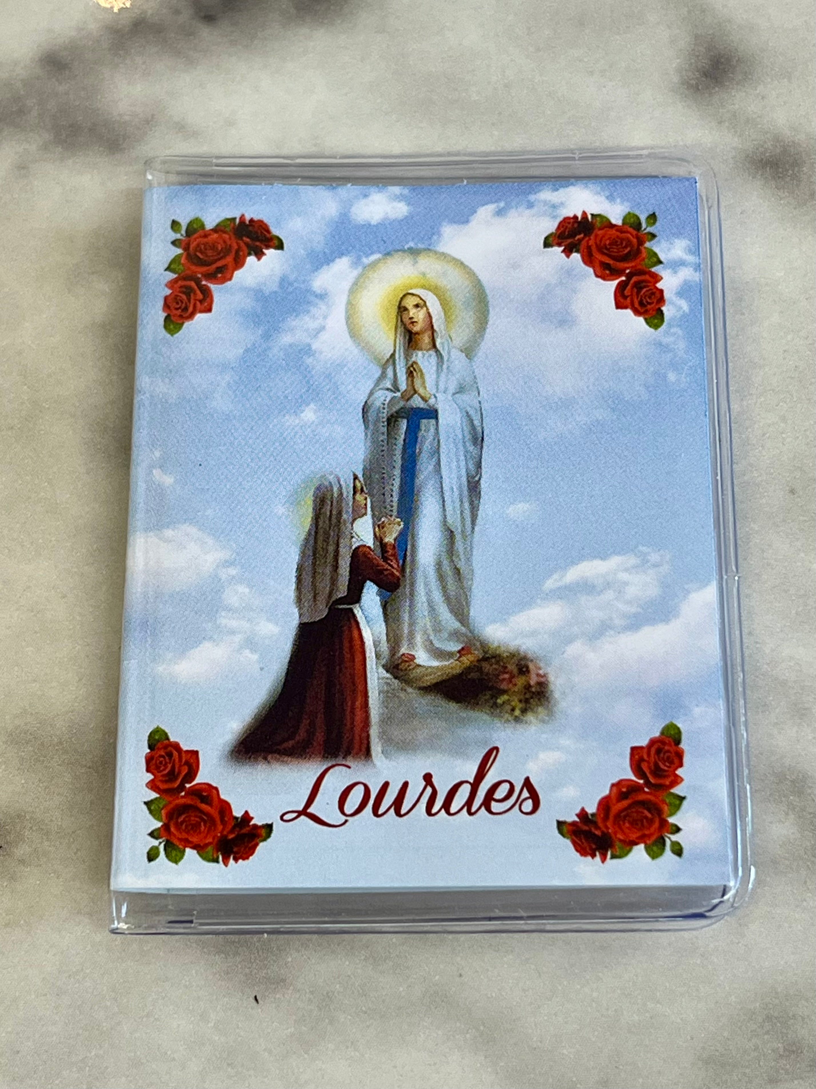 Our Lady of Lourdes Little Prayer Card with Matching Medal – A Pocket ...