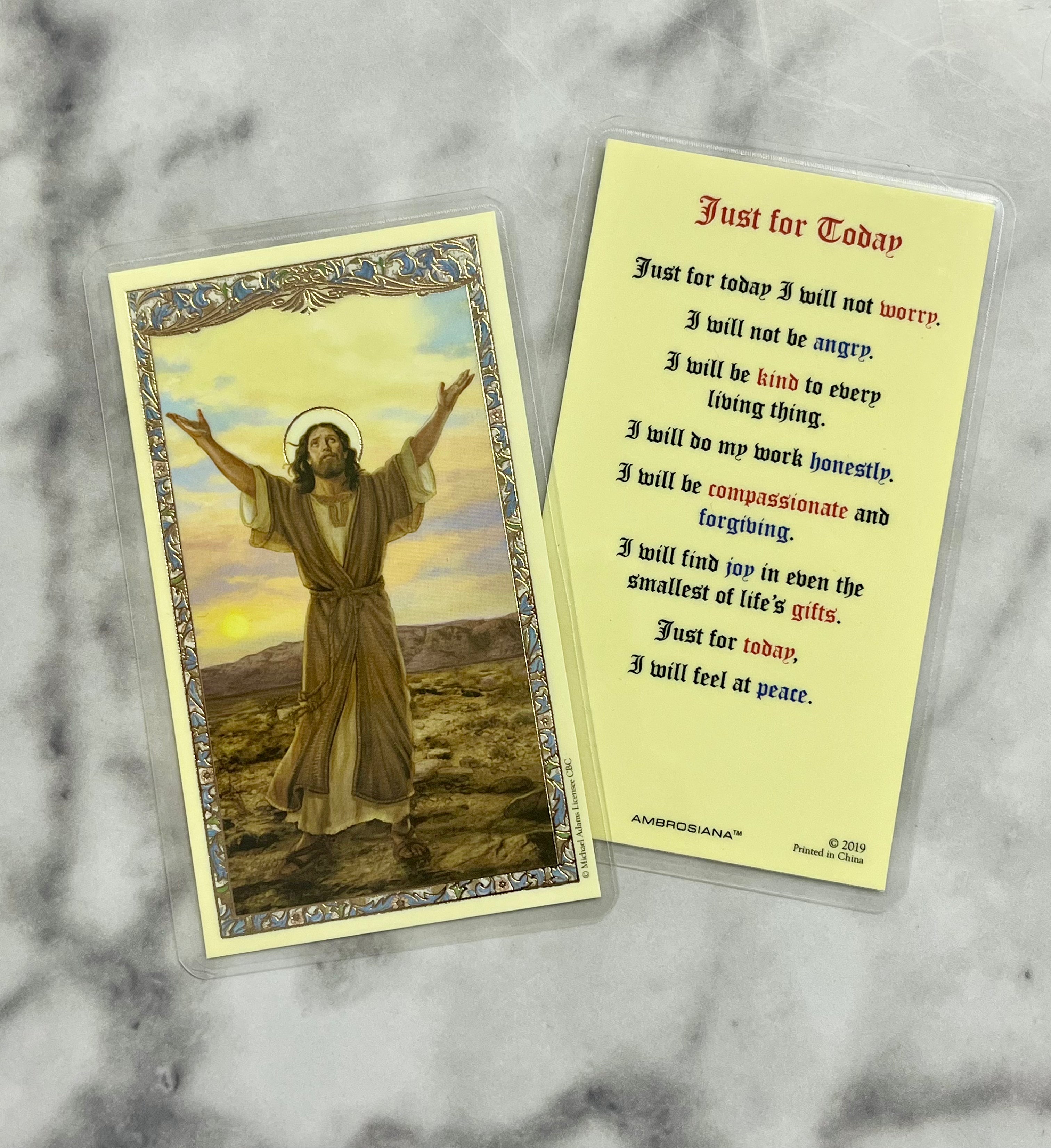 Just For Today - Prayer Card – Discount Catholic Store