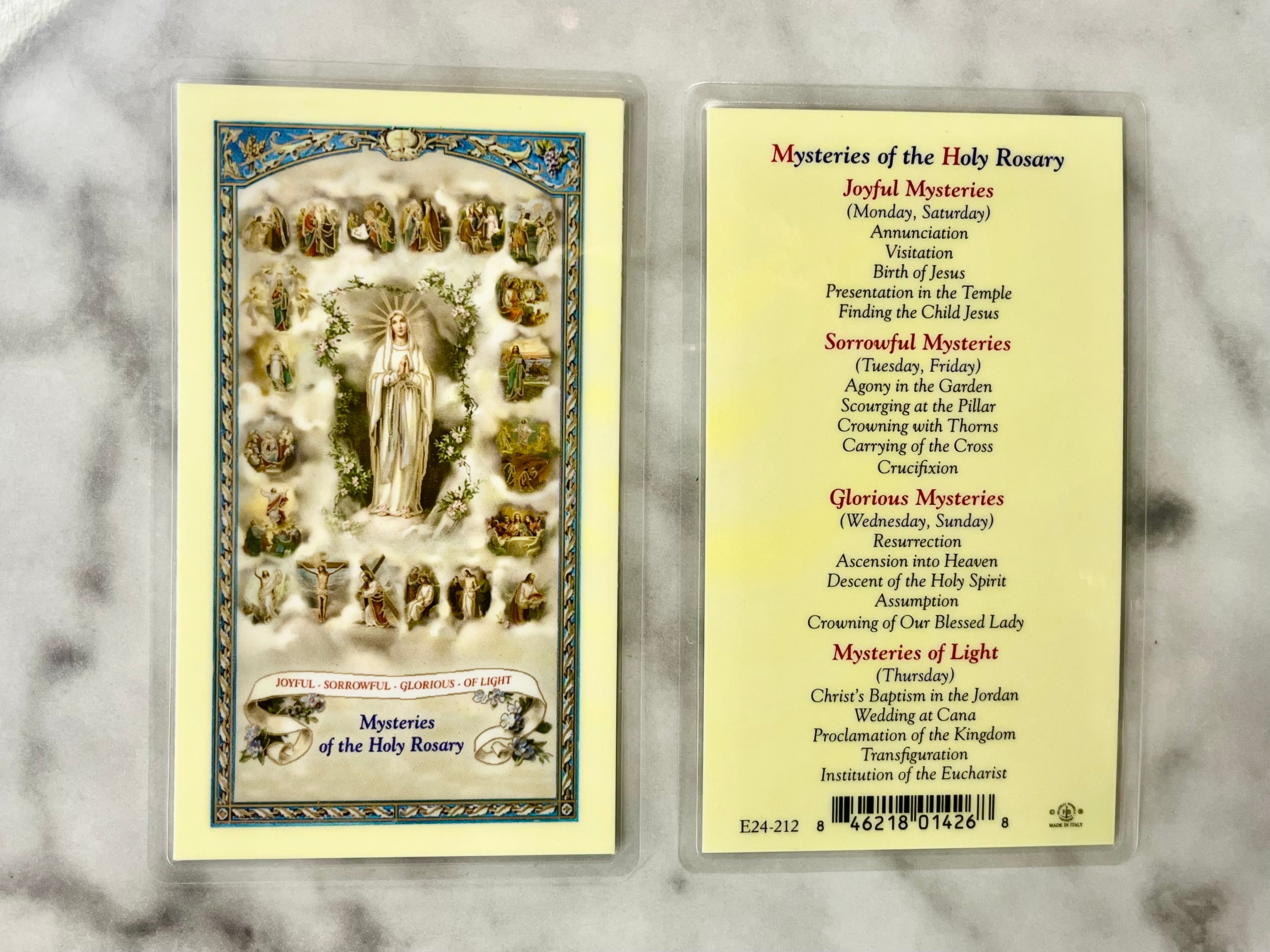 Mysteries of the Rosary Prayer Card – Discount Catholic Store
