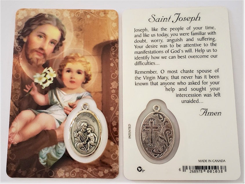 St. Joseph Prayer Card with Medal – Discount Catholic Store